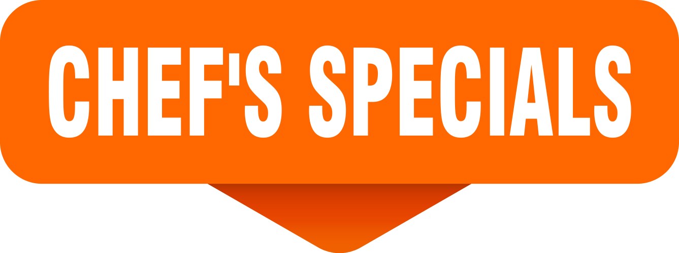 Chefs specials rectangular sign Royalty Free Vector Image