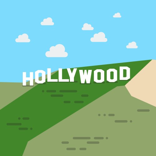 Hollywood sign at twilight Royalty Free Vector Image