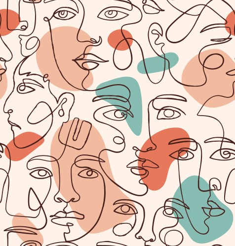 Continuous Line Abstract Face Vector Images (over 9,800)