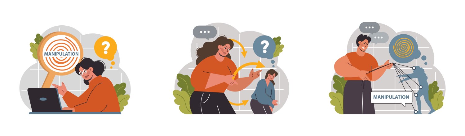 Manipulation psychological control method Vector Image