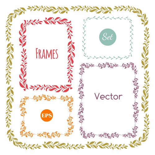 9 wooden picture frames color set Royalty Free Vector Image