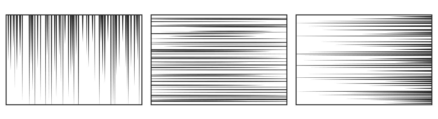 Comic speed lines used in manga anime Royalty Free Vector