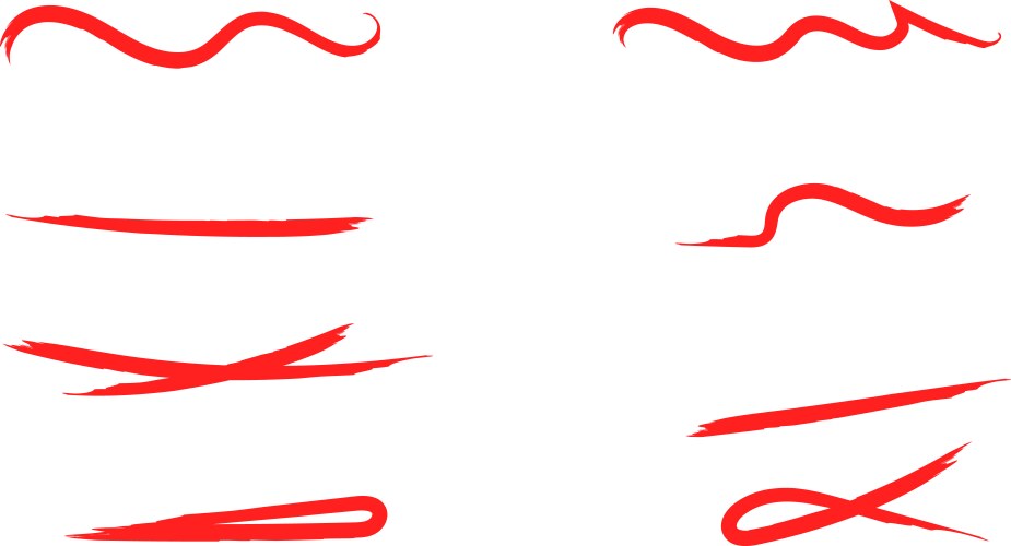 Red brush stroke underline Royalty Free Vector Image