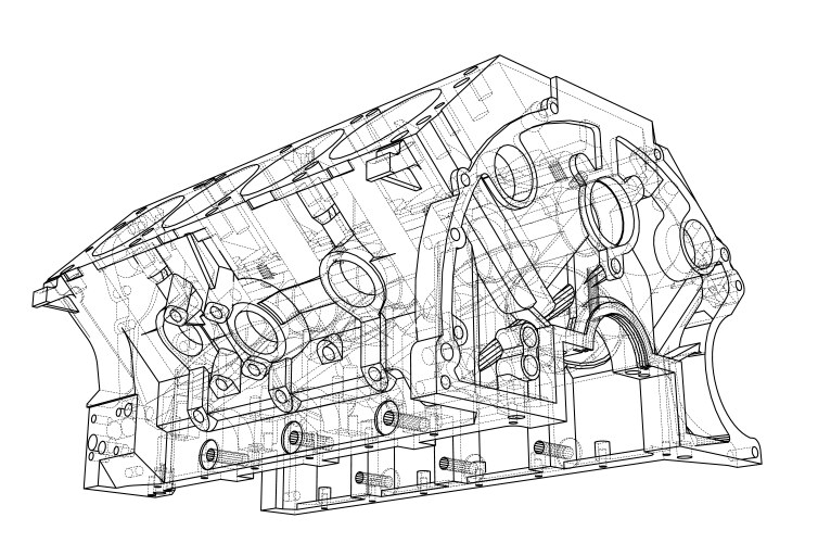 Car engine block Royalty Free Vector Image - VectorStock