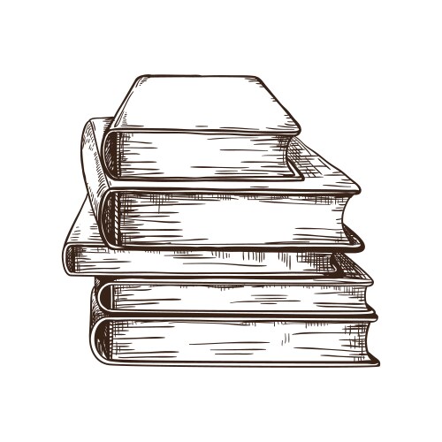 Stack books sketch Royalty Free Vector Image - VectorStock