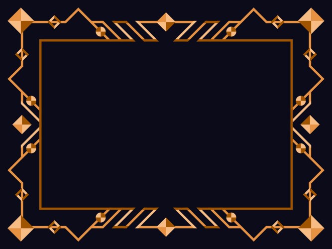 Art deco frame vintage linear border design Vector Image