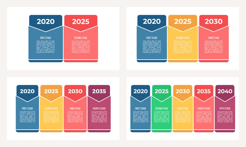 Business infographics banner chart with 2 3 4 Vector Image