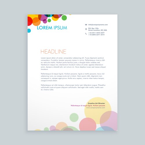 Creative letterhead design template with colorful Vector Image