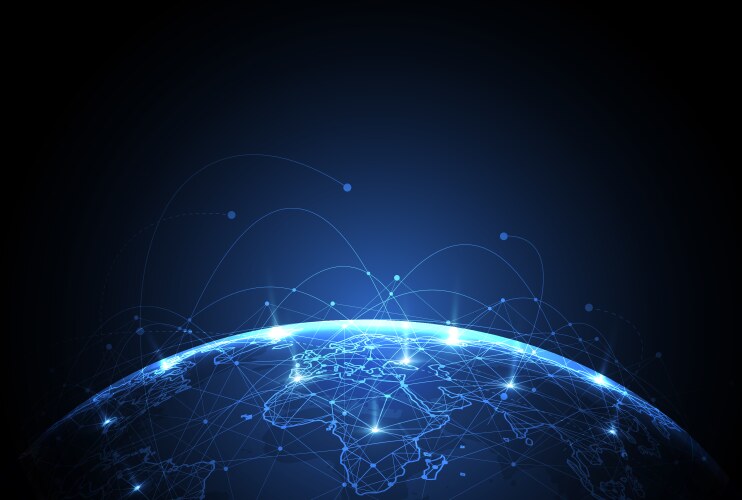 Global network connection world map point Vector Image