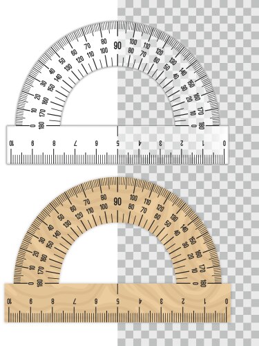 Protractor scale measuring rulers Royalty Free Vector Image