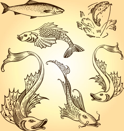 Nautical vintage colorful tattoos set Royalty Free Vector