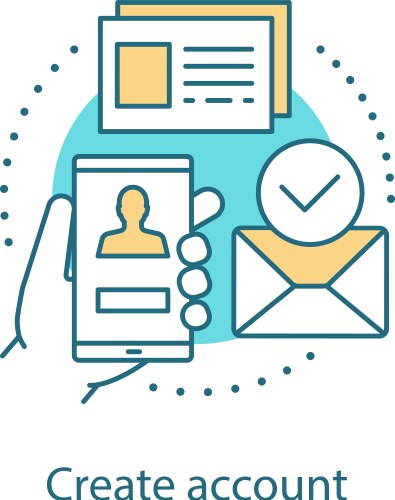 Account creating concept icon Royalty Free Vector Image