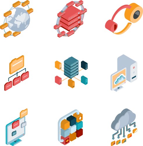 Big data 2x2 design concept Royalty Free Vector Image