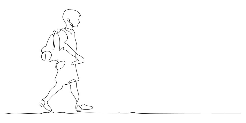 Continuous one line drawing walking office woman Vector Image