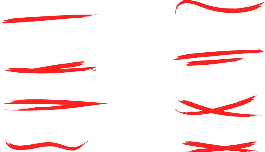 Red brush stroke underline Royalty Free Vector Image