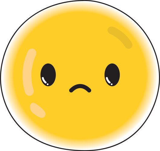 Cute sad emoji icon Royalty Free Vector Image - VectorStock