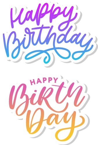 Birthday lettering Royalty Free Vector Image - VectorStock