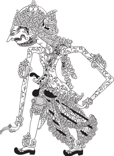 Wayang bima or werkudara Royalty Free Vector Image