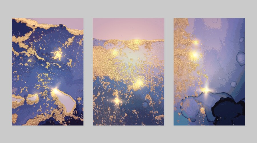 Modern ocean blue and gold sand background Vector Image