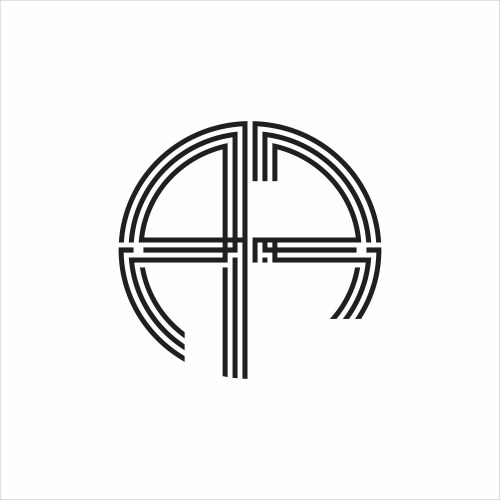 Initials fff logo triple f Royalty Free Vector Image