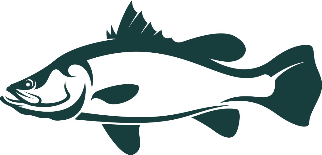Barramundi fish silhouette art Royalty Free Vector Image