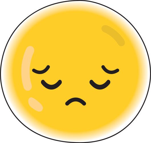 Cute sad emoji icon Royalty Free Vector Image - VectorStock