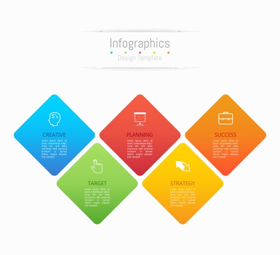 Infographic 5 options design elements Royalty Free Vector