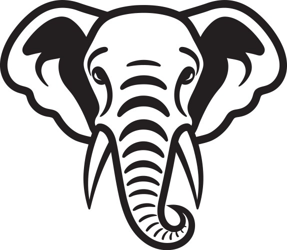 Contemporary black elephant Royalty Free Vector Image