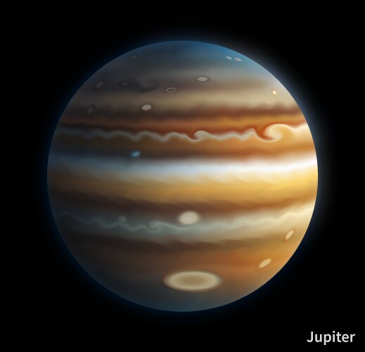 Jupiter planet icon realistic style Royalty Free Vector Jupiter planet icon realistic style Royalty Free Vector