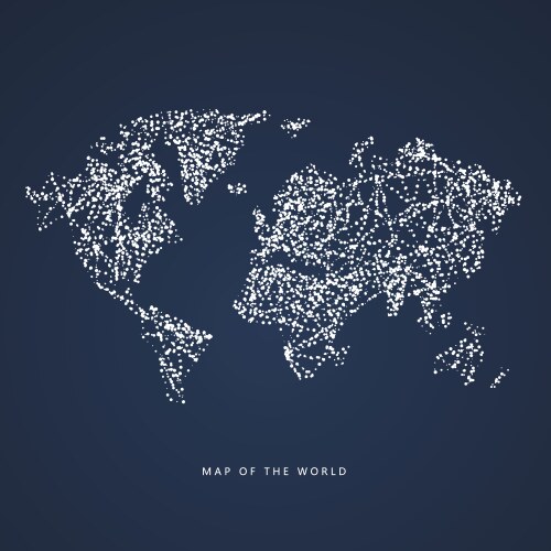 World map made of blue dots Royalty Free Vector Image