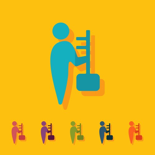 Flat icon people and a business key topic Vector Image