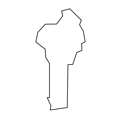 Benin Simplified Outline Map Royalty Free Vector Image