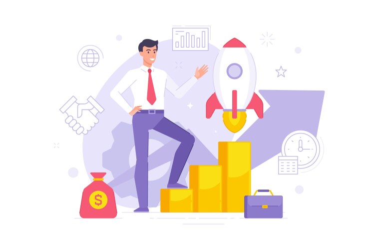 Project manager icon business process leader Vector Image