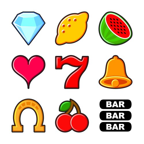 Colorful cartoon diamonds icons set Royalty Free Vector