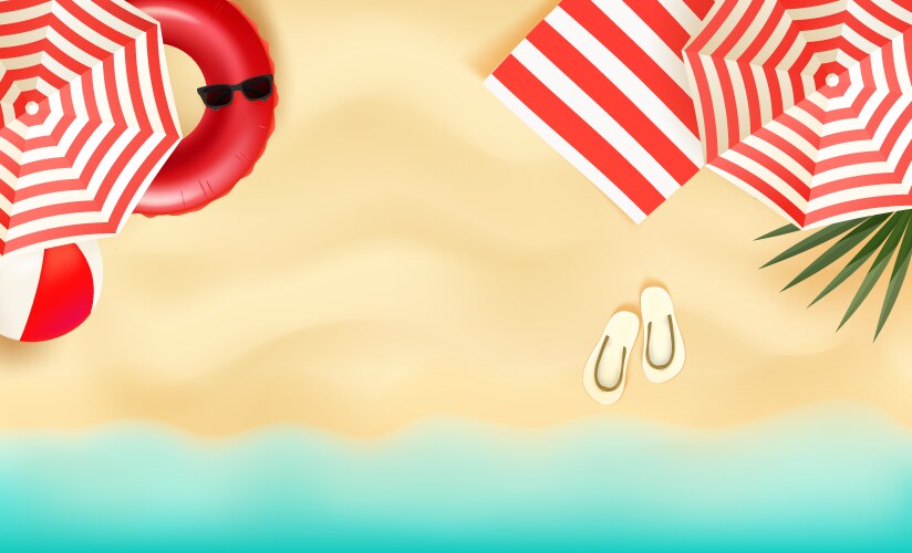 Summer season banner with circle frame and copy Vector Image