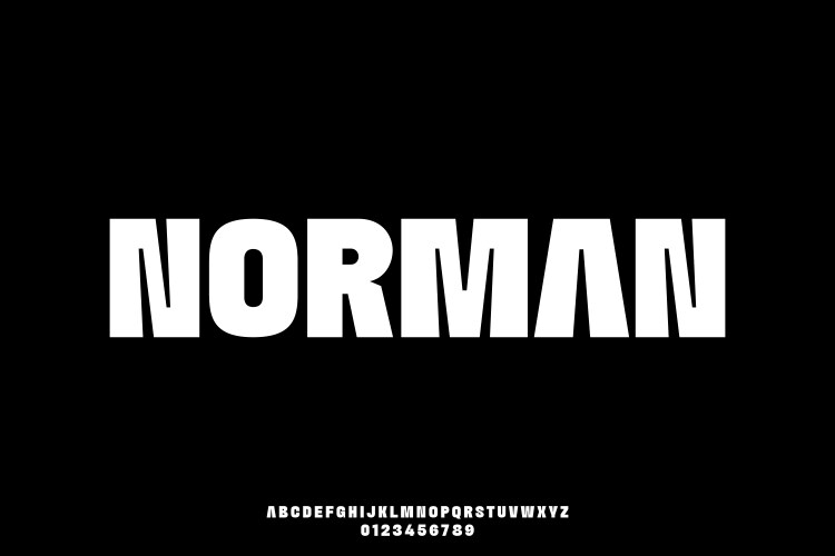 Modern geometric sans serif alphabet display font Vector Image