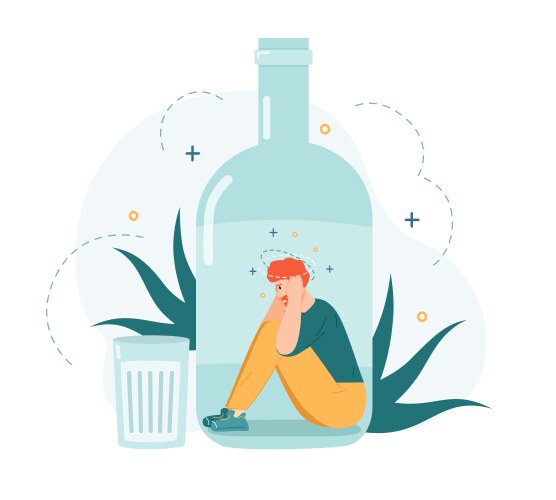 Concept of alcohol addicted Royalty Free Vector Image