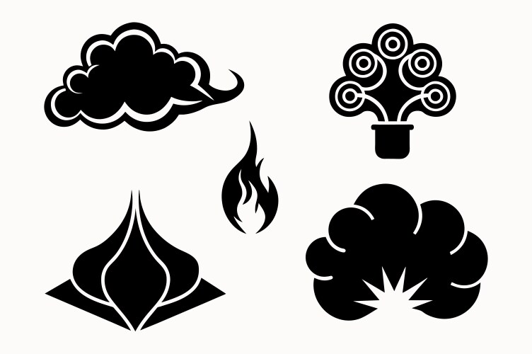 Complete guide to smoke icons styles uses Vector Image
