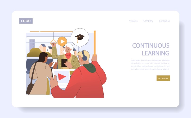 Continuous learning concept Royalty Free Vector Image