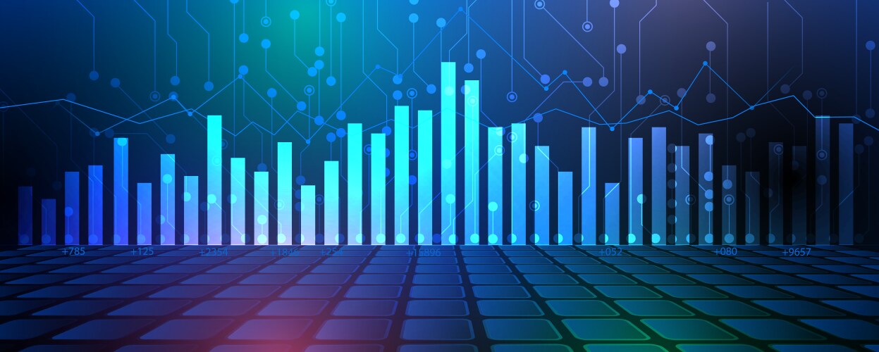 Financial technology and business analysis Vector Image