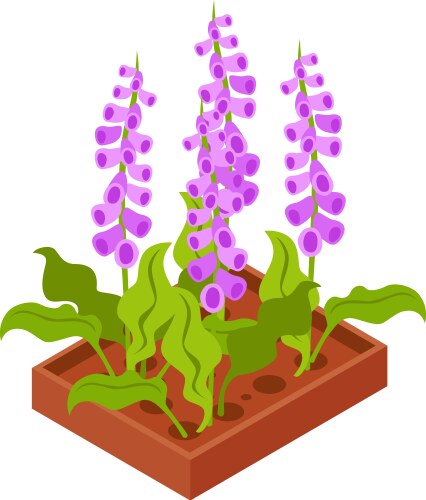 Flower bed icon cartoon style Royalty Free Vector Image