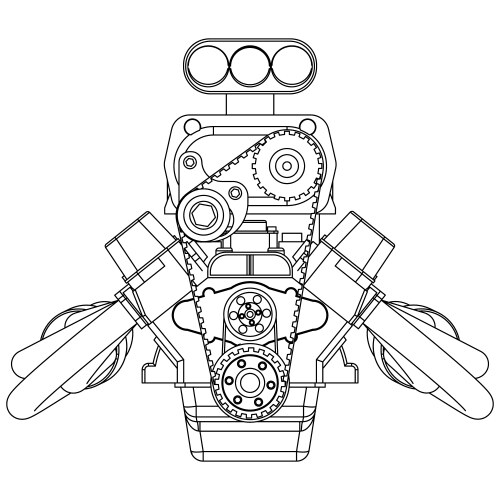Hot rod engine Royalty Free Vector Image - VectorStock