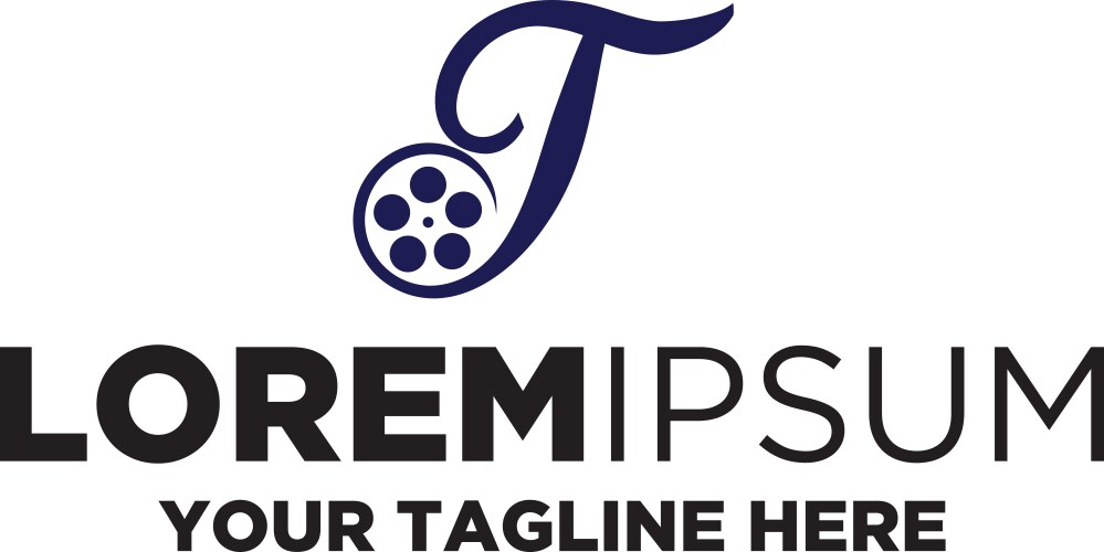 Movie film editor logo design template Royalty Free Vector