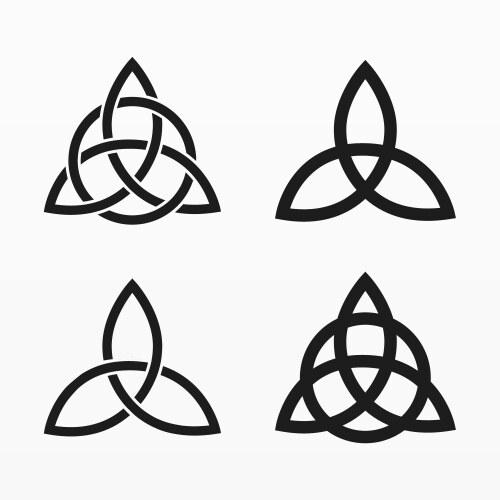 Quaternary celtic knot symbol choosing right path Vector Image