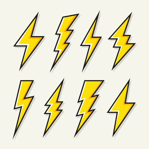 Lightning yellow flashcard Royalty Free Vector Image