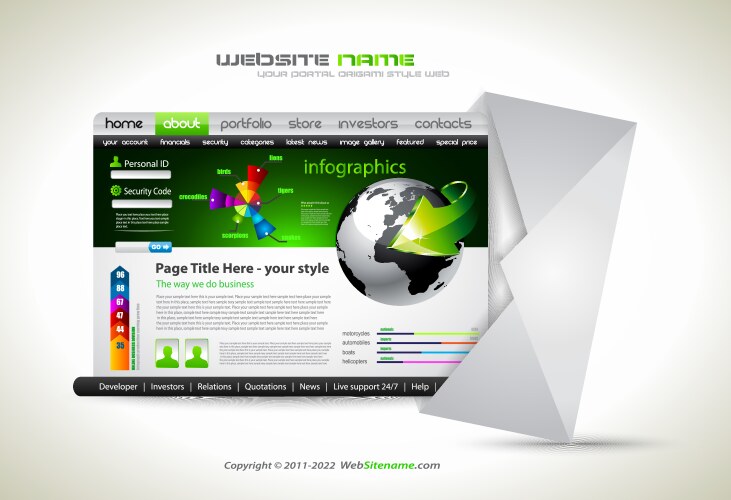 Complex website template Royalty Free Vector Image
