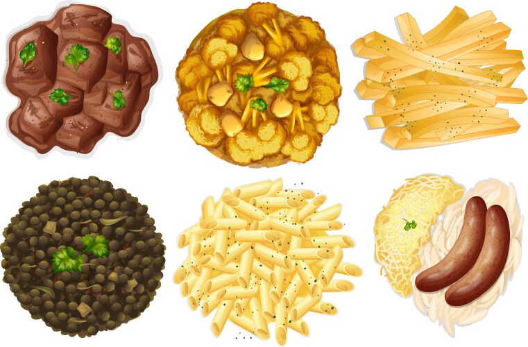 Different types of food Royalty Free Vector Image