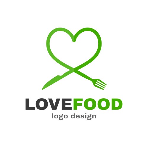 Love food logo design Royalty Free Vector Image
