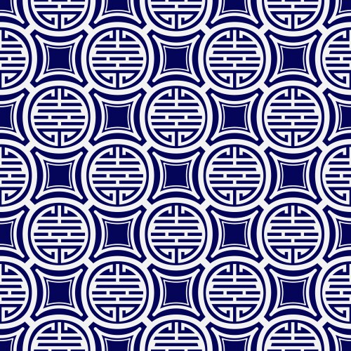 Blue and white chinese pattern Royalty Free Vector Image