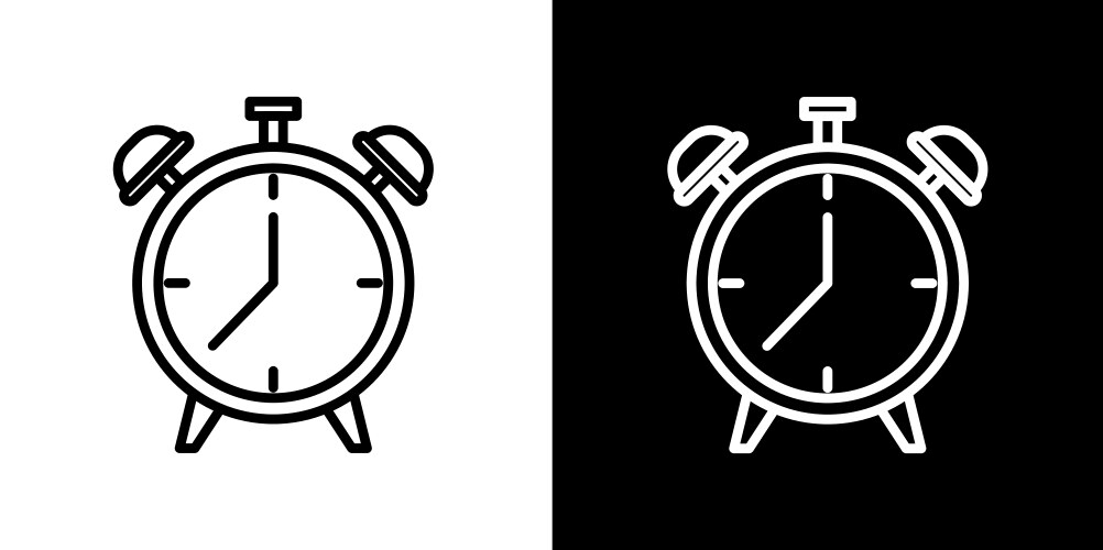 Alarm clock icon set deadline timer symbol Vector Image